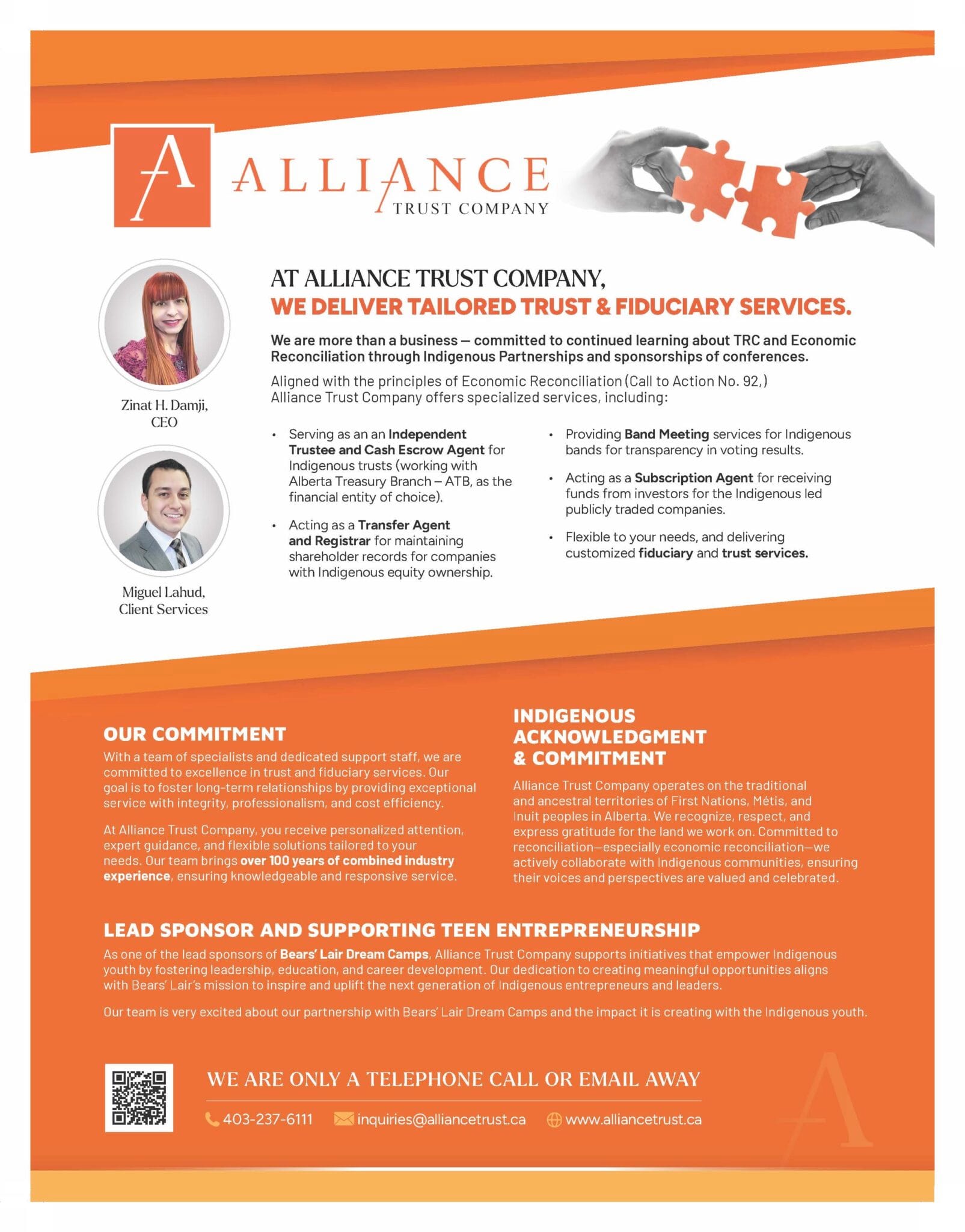 Economic Reconciliation - Indigenous Trust - Alliance Trust Company ...